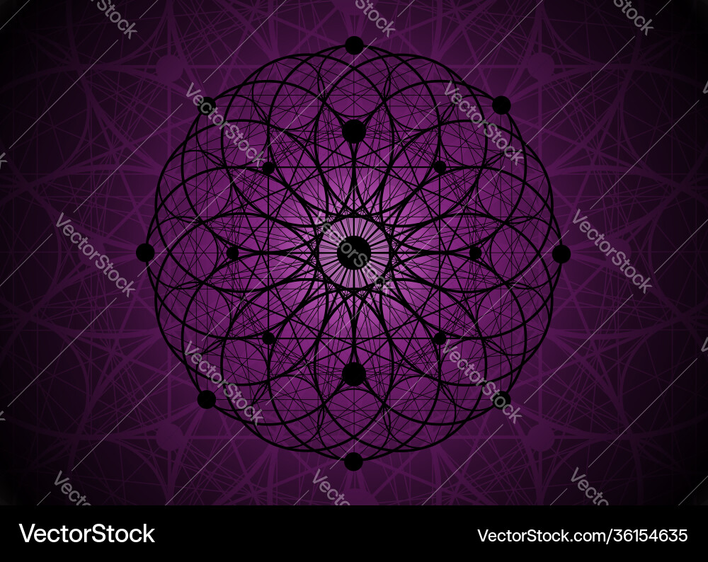Seed life symbol sacred geometry mandala Vector Image