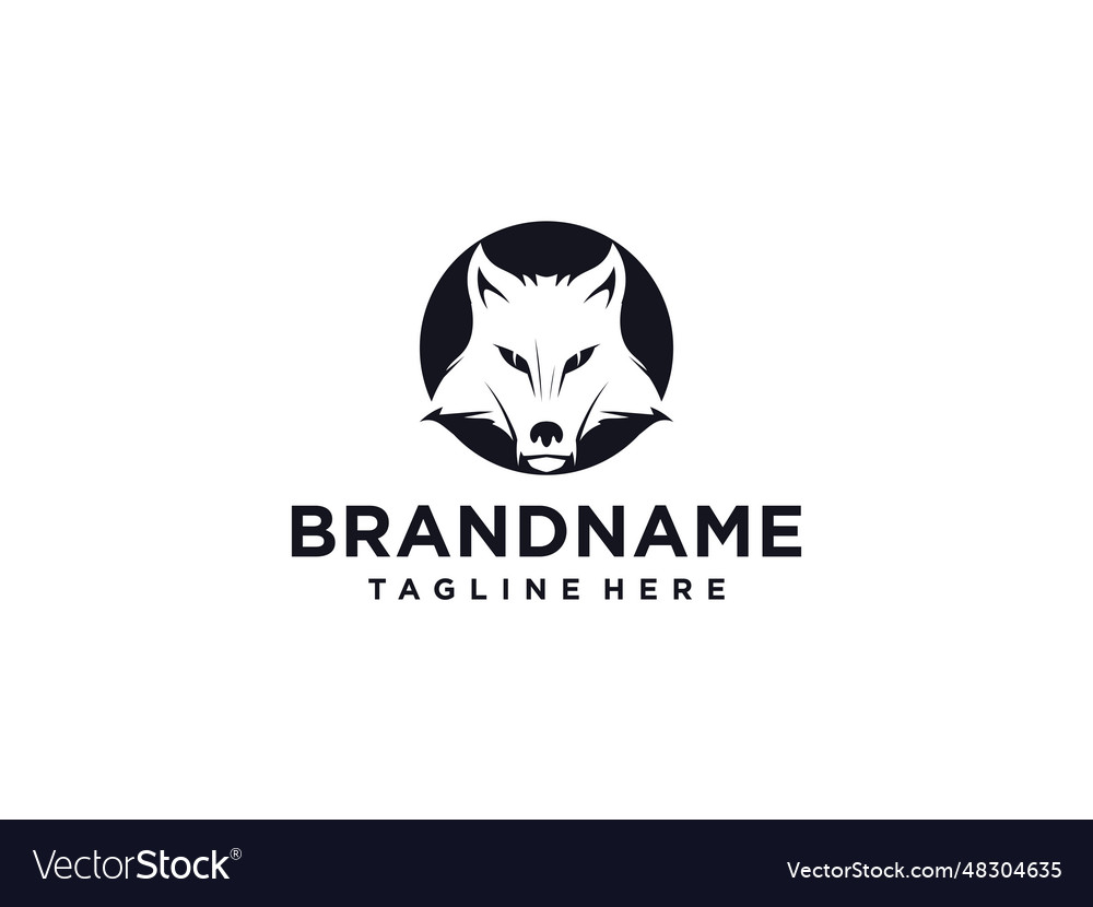 Simple wolf logo design Royalty Free Vector Image