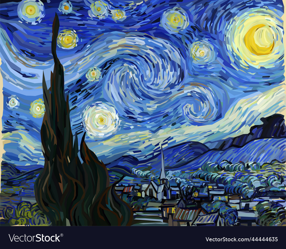Starry night Royalty Free Vector Image - VectorStock