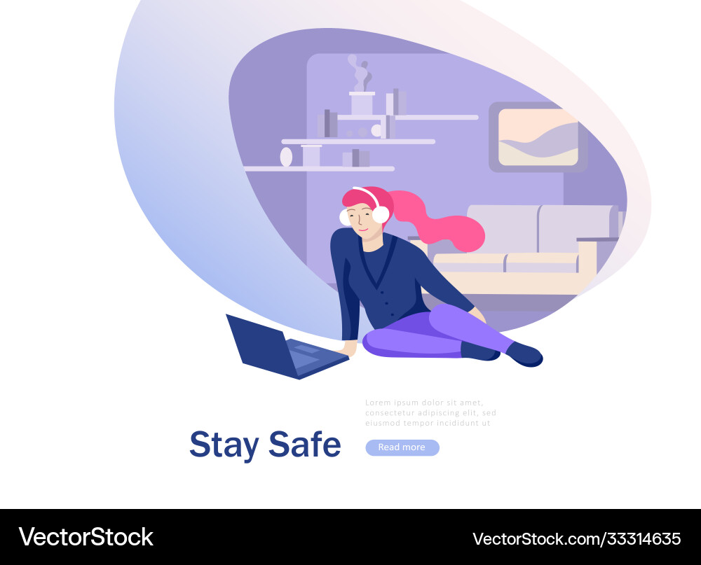 Stay at home concept coronavirus prevention Vector Image