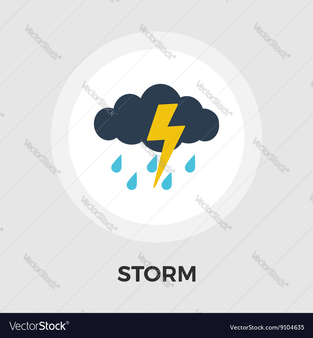 Storm flat icon Royalty Free Vector Image - VectorStock