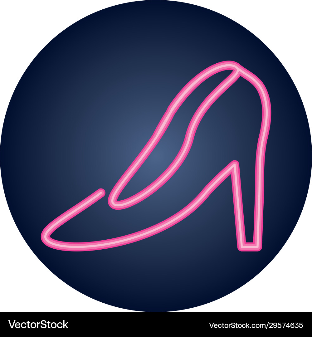 Women heel neon style icon Royalty Free Vector Image