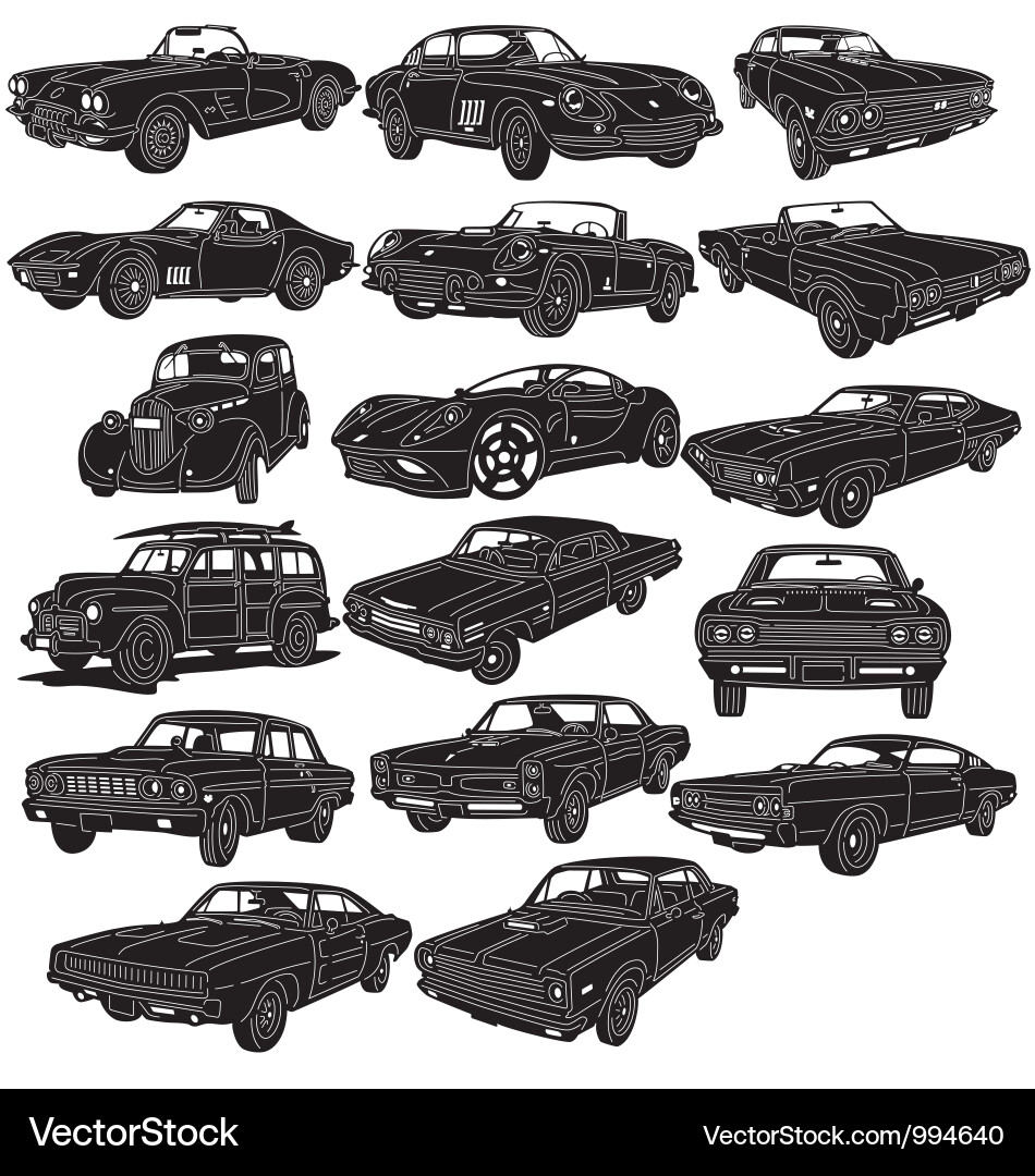 Cars Package Detailed Royalty Free Vector Image