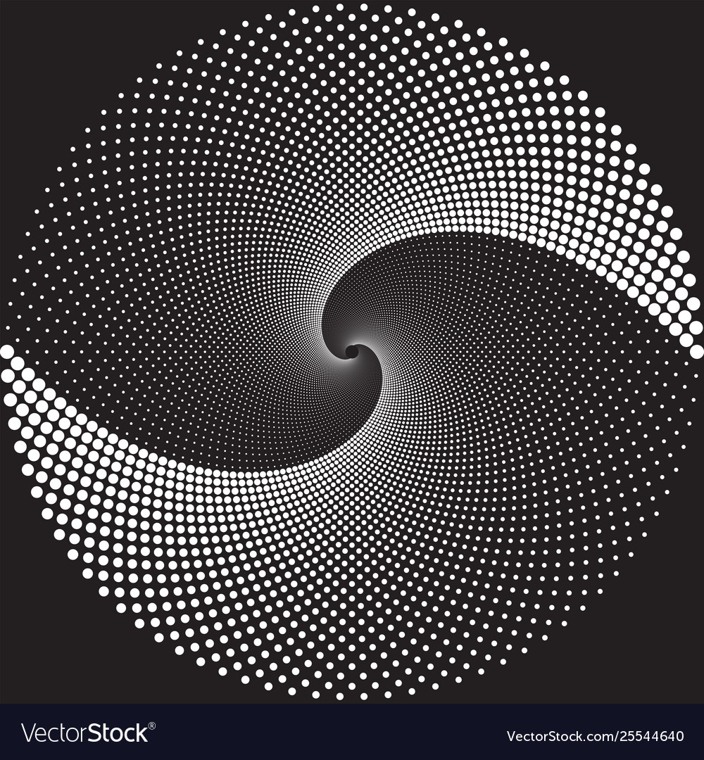 Dotted halftone spiral pattern or texture Vector Image