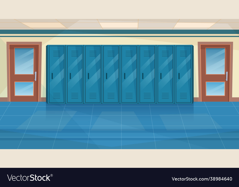 Empty school corridor Royalty Free Vector Image