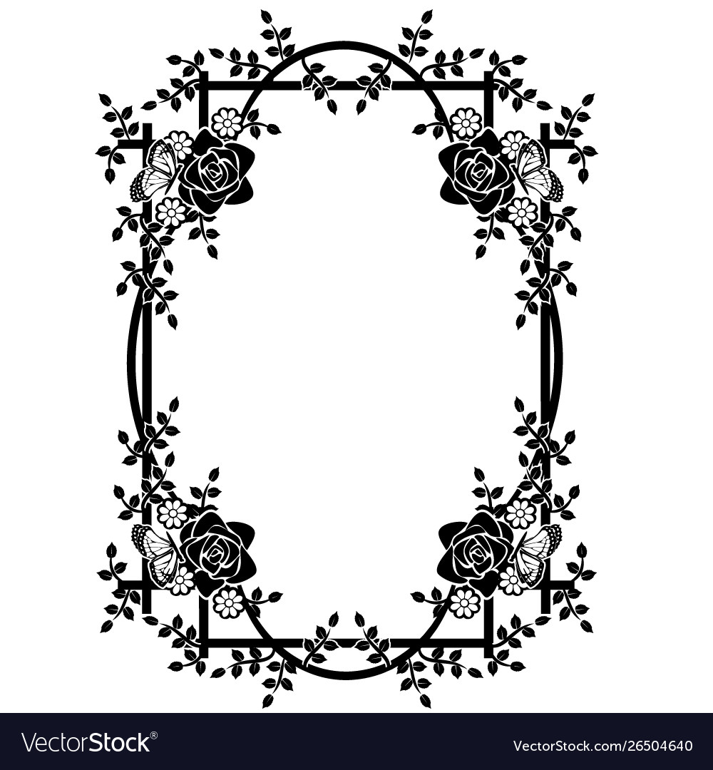 Graphic element frame and flowers 2 Royalty Free Vector