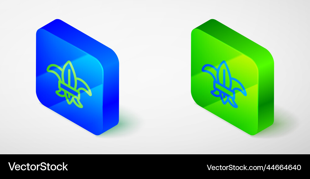 Isometric line fleur de lys or lily flower icon Vector Image