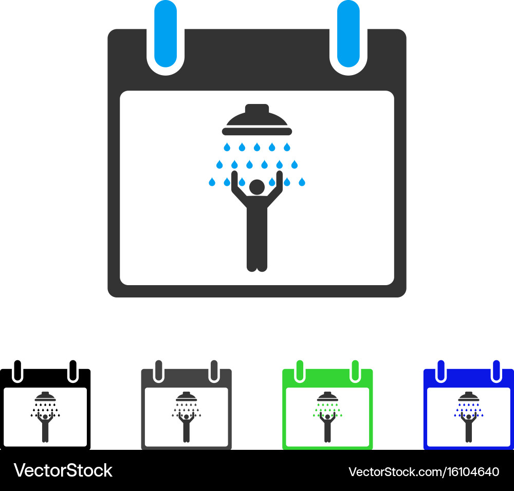 Man shower calendar day flat icon Royalty Free Vector Image