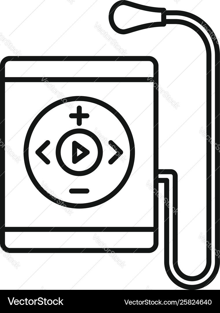 Music player icon outline style Royalty Free Vector Image