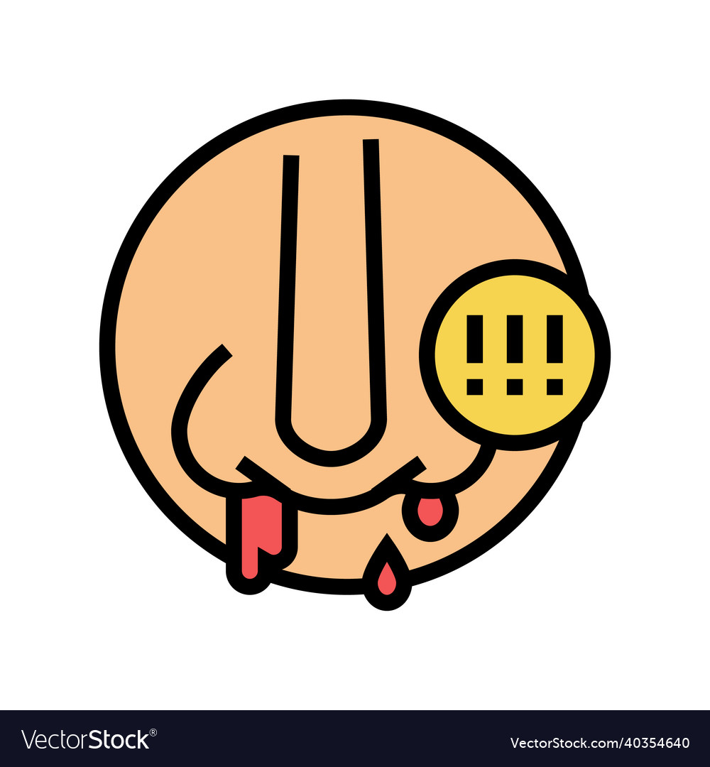 Nosebleeds nose bleeding color icon Royalty Free Vector
