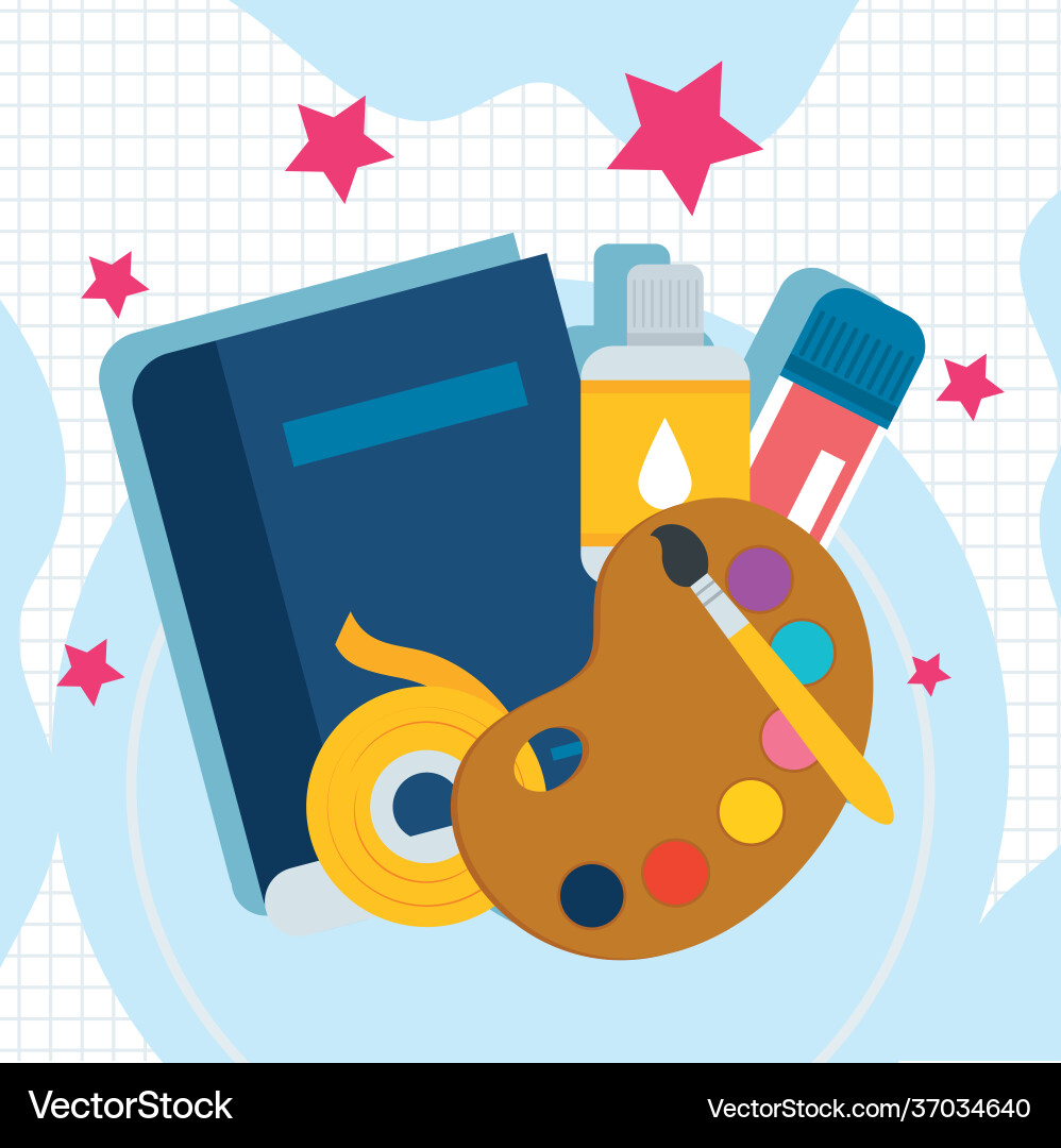 Notebook and supplies Royalty Free Vector Image