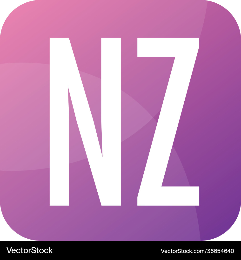 Nz letter logo design with simple style Royalty Free Vector
