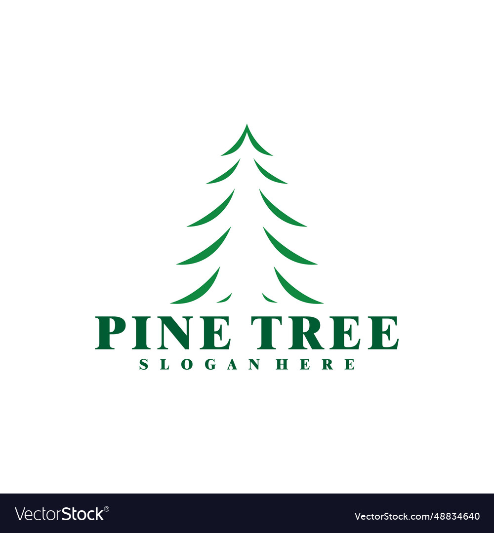 Pine tree logo design creative Royalty Free Vector Image