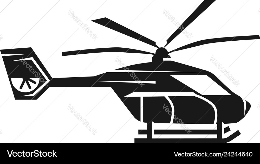 Police helicopter icon simple style Royalty Free Vector