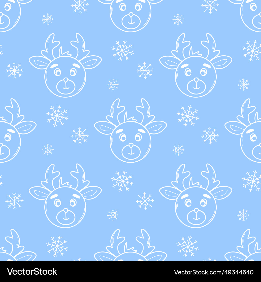 Seamless christmas patterns with deer Royalty Free Vector