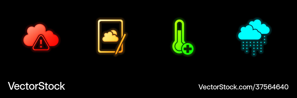 Set storm warning weather forecast meteorology Vector Image
