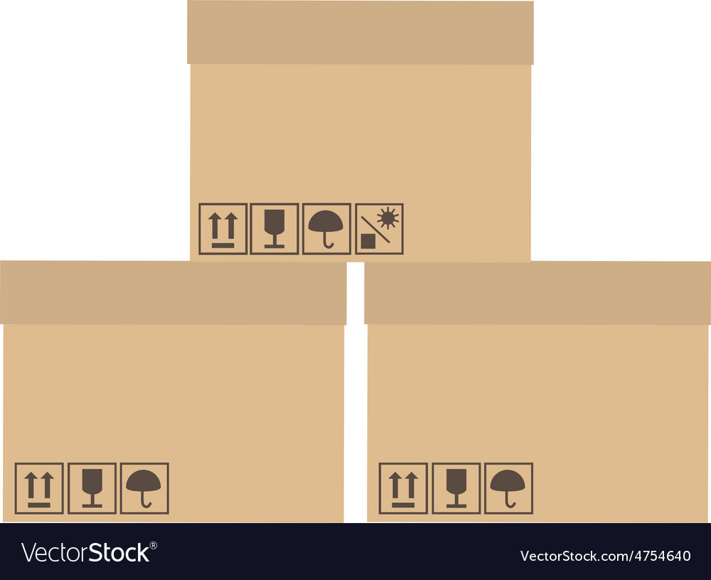 Three boxes Royalty Free Vector Image - VectorStock