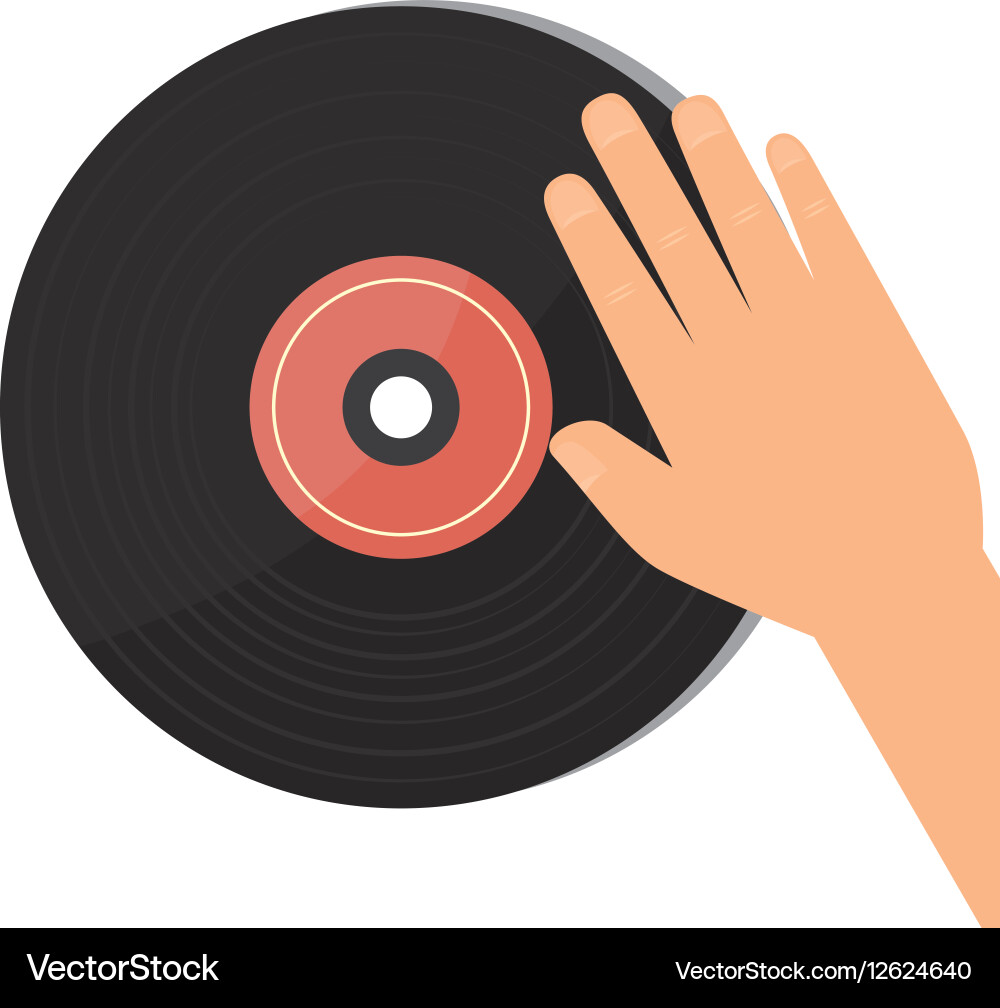 Vinyl retro music icon Royalty Free Vector Image