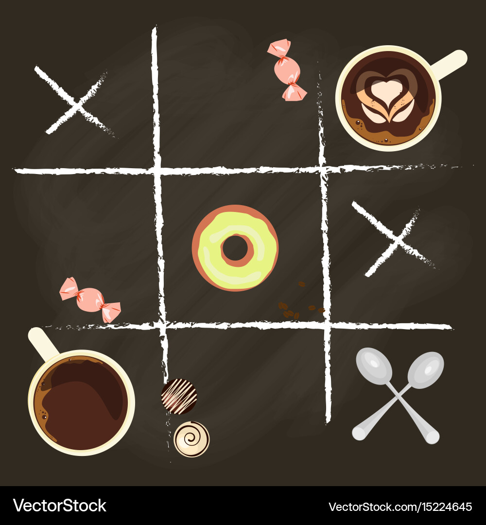 Chalk lettering and coffee Royalty Free Vector Image