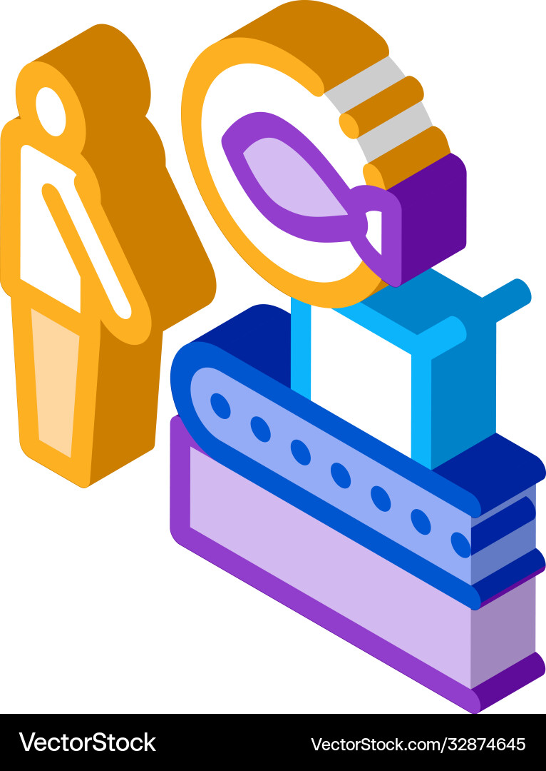 Fish factory conveyor isometric icon Royalty Free Vector