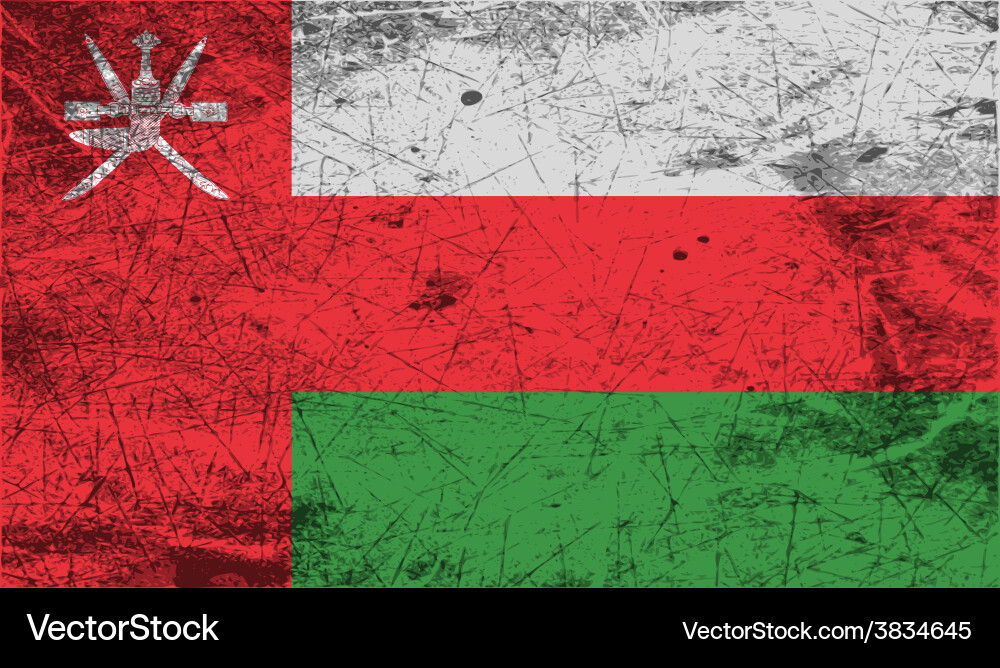 Flag of oman with old texture Royalty Free Vector Image