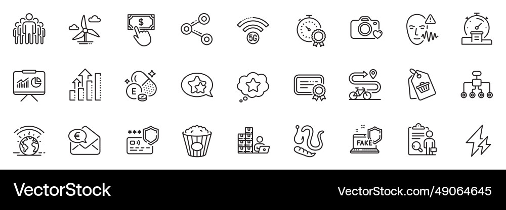 Icons pack as voice wave fake internet Royalty Free Vector