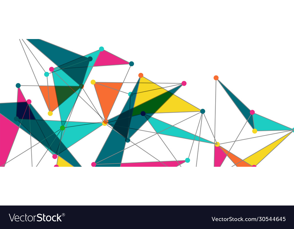 Line points connections triangular technology Vector Image