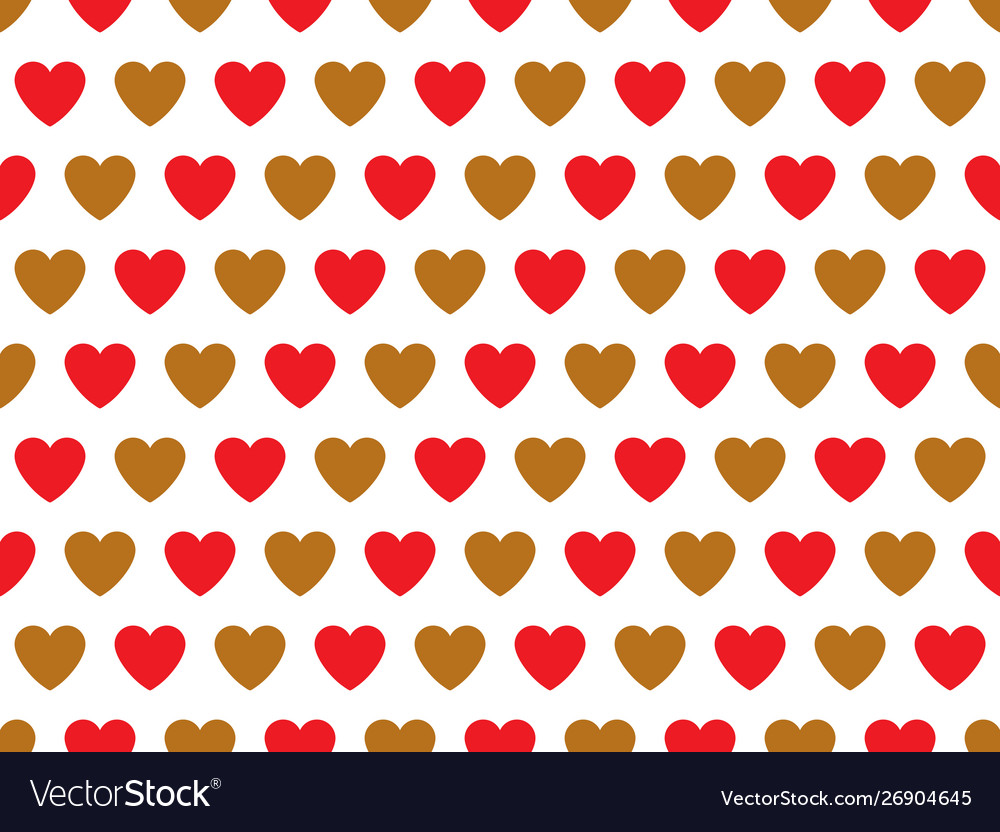 Red and gold heart shape pattern Royalty Free Vector Image