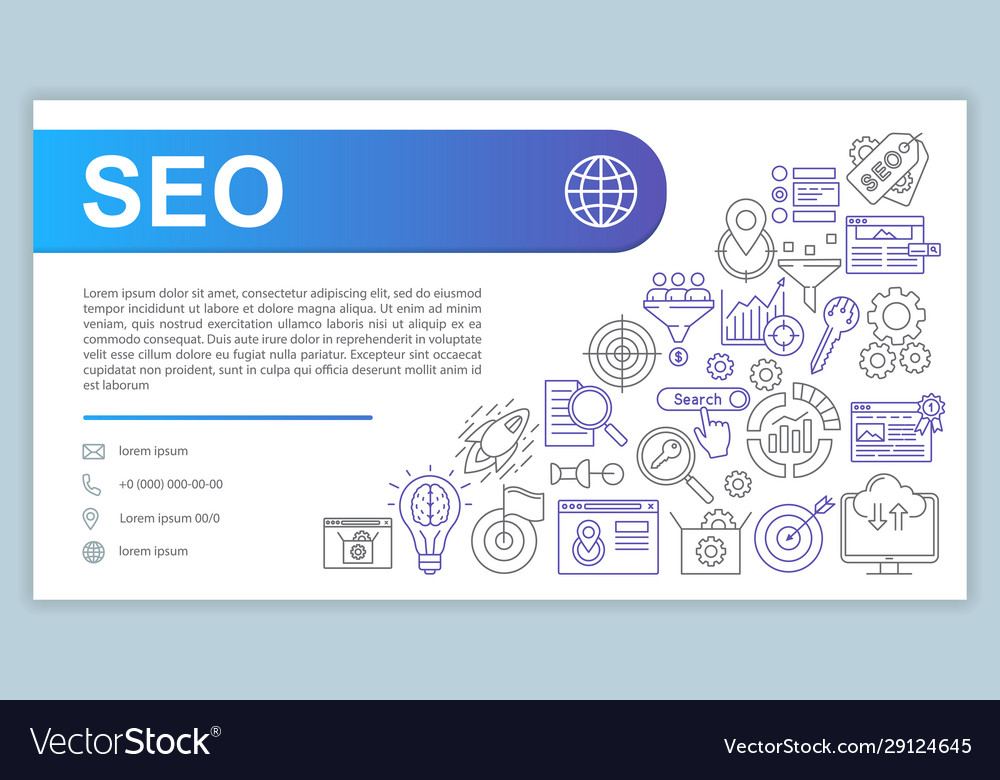 Seo web banner business card template search Vector Image Seo web banner business card template search Vector Image