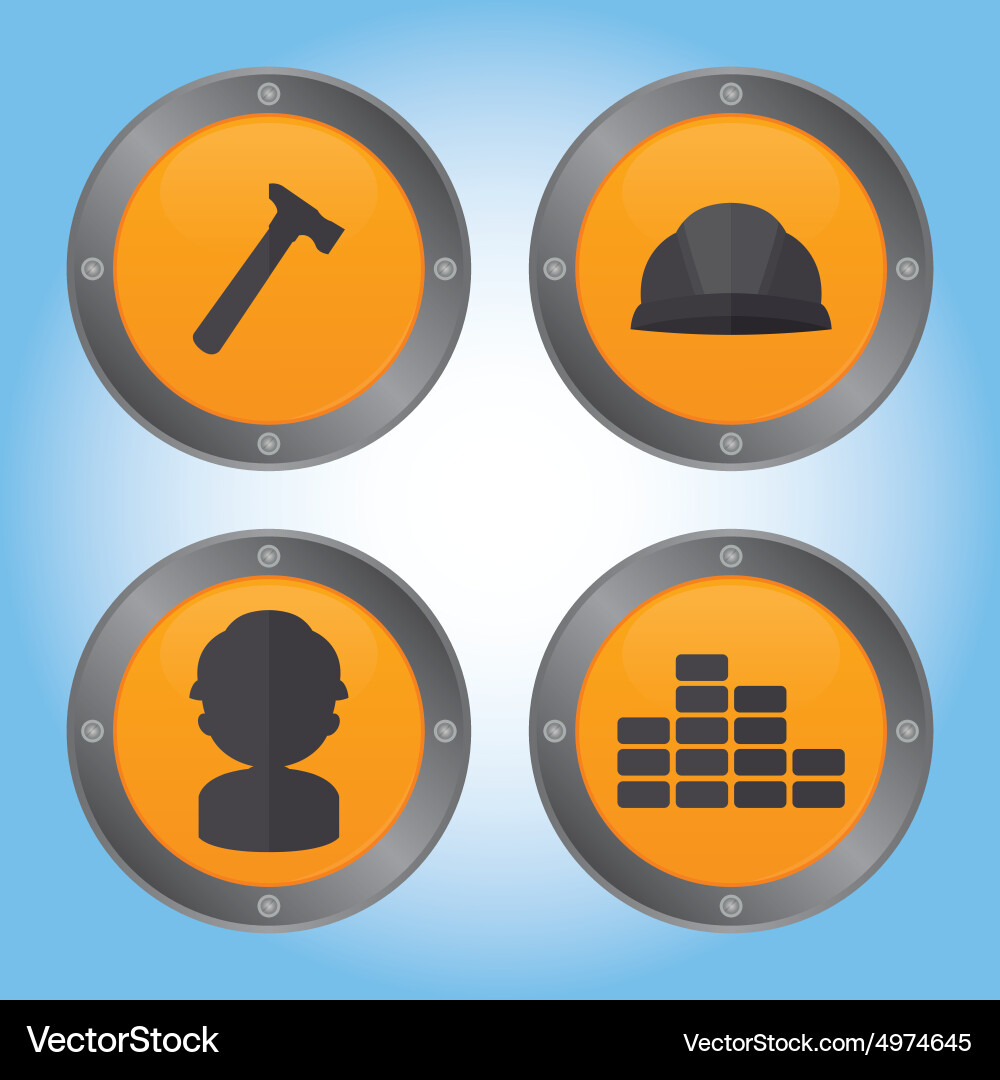 Set labels with construction icons Royalty Free Vector Image