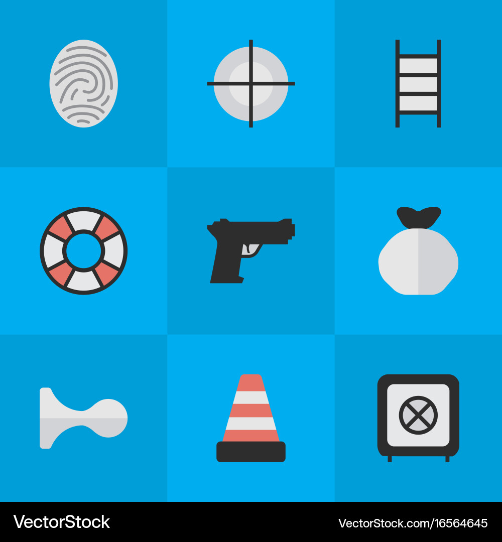Set of simple offense icons Royalty Free Vector Image