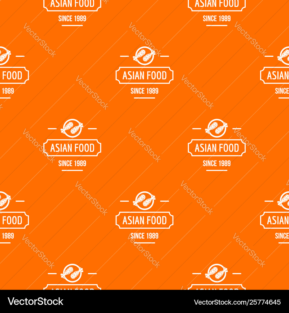 Thai asian food pattern orange Royalty Free Vector Image