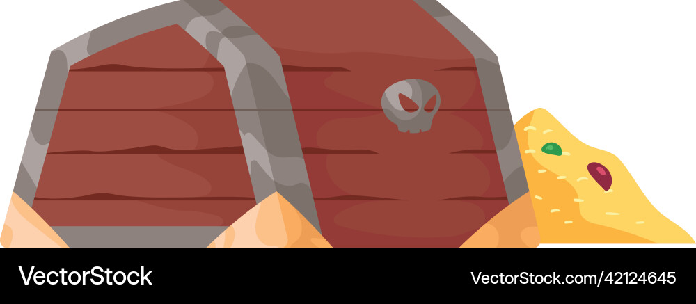 Wooden treasure chest Royalty Free Vector Image
