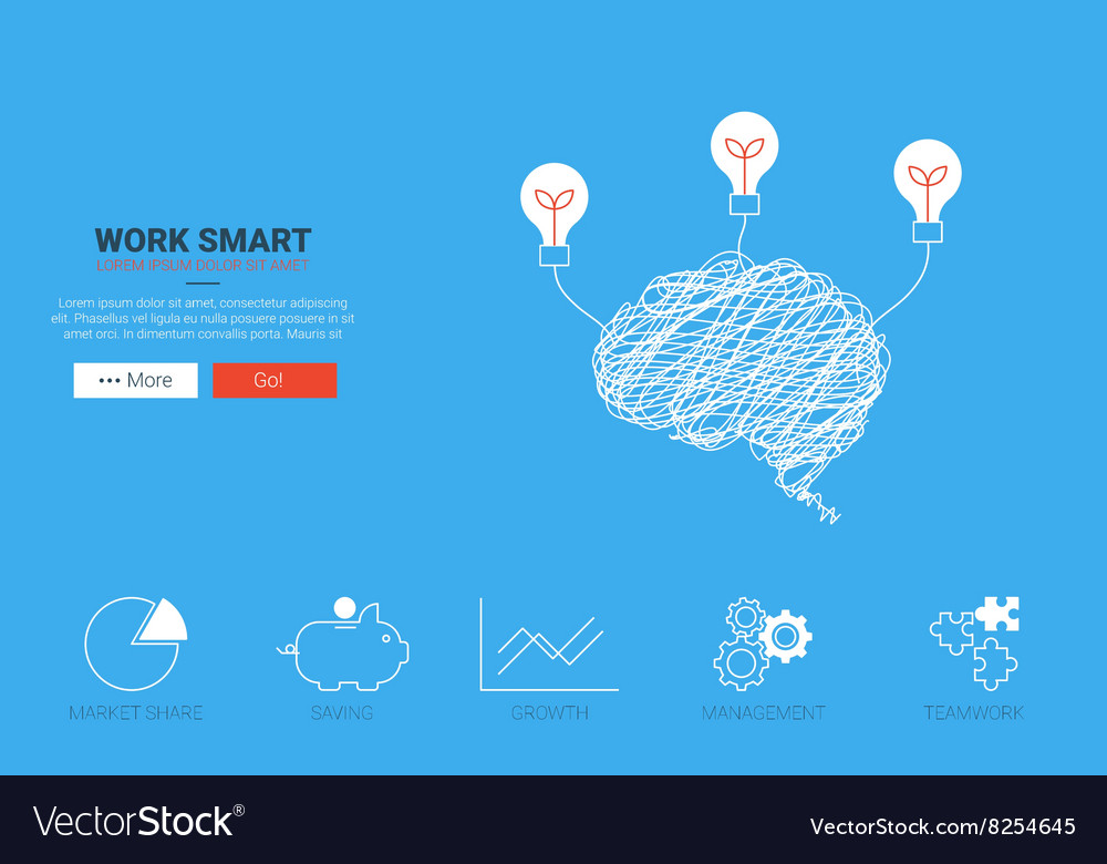 Work smart concept Royalty Free Vector Image - VectorStock