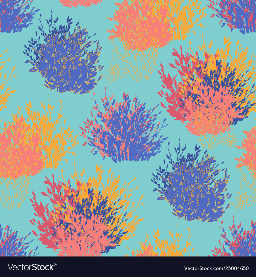 Abstract graphic seamless pattern bushes Vector Image Abstract graphic seamless pattern bushes Vector Image