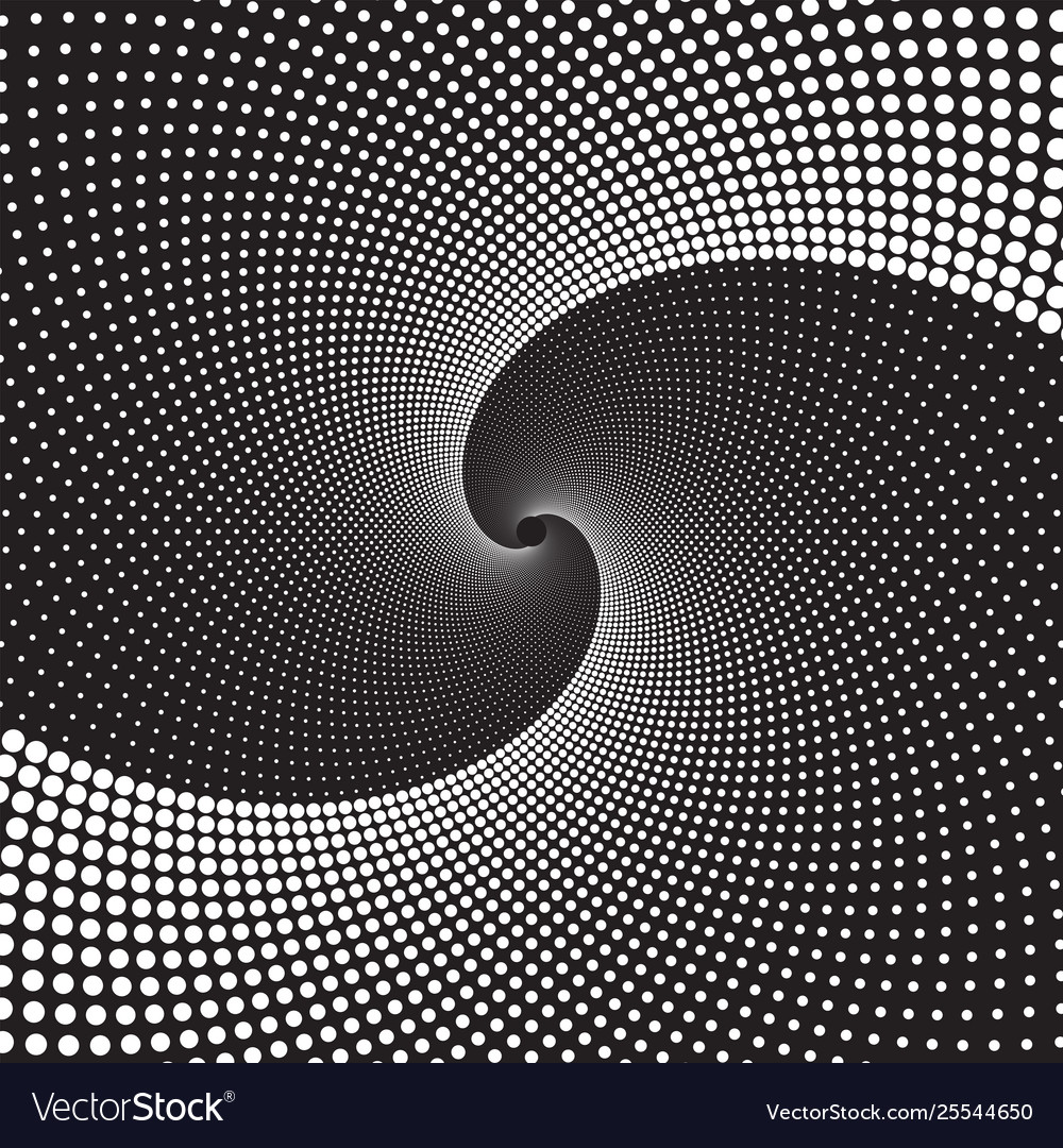 Dotted halftone spiral pattern or texture Vector Image