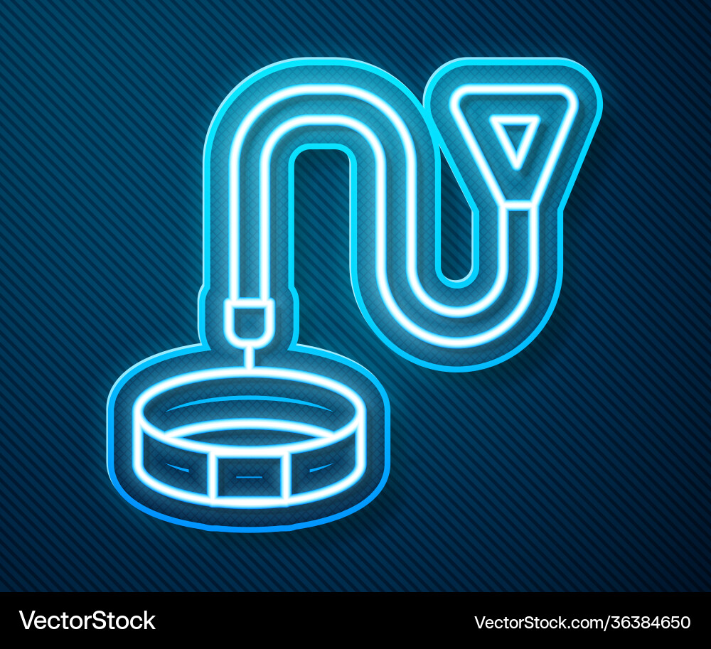 Glowing neon line collar with name tag icon Vector Image