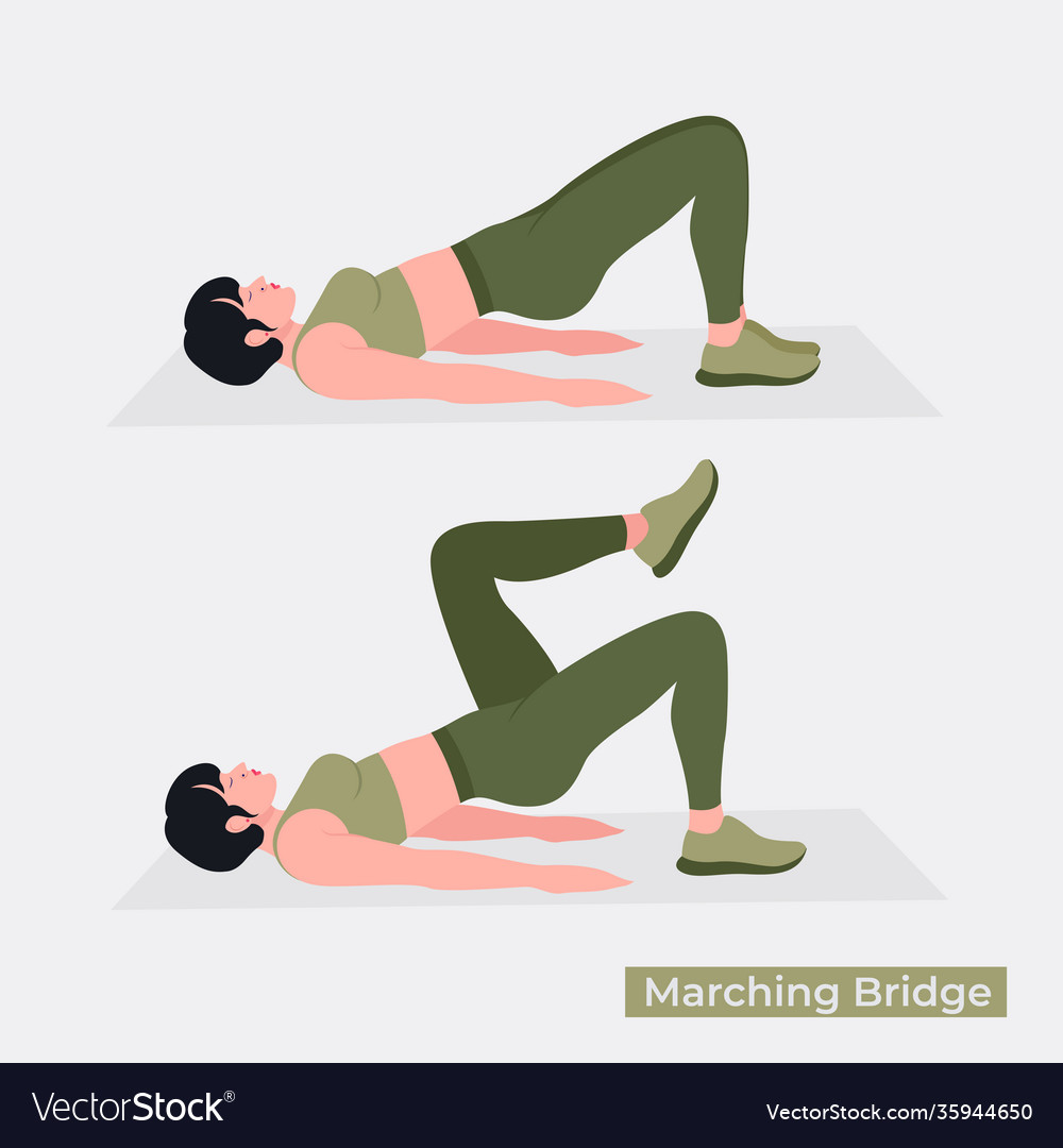 Marching bridge exercise Royalty Free Vector Image