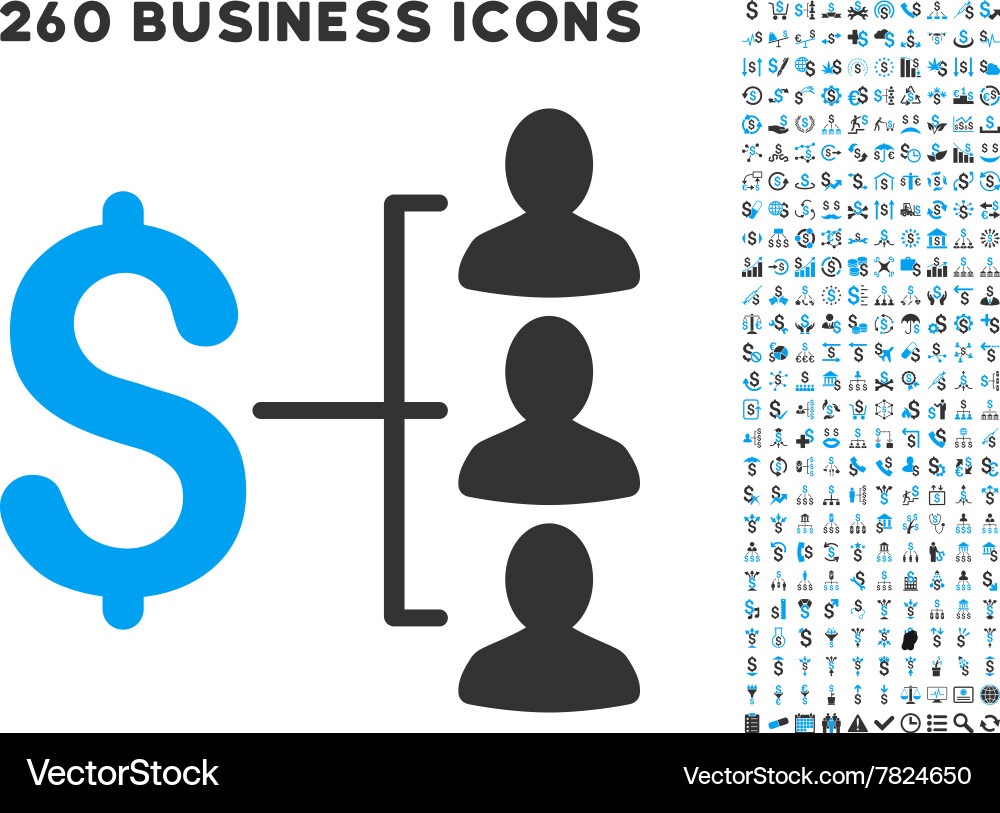 Money recipients icon with flat set Royalty Free Vector