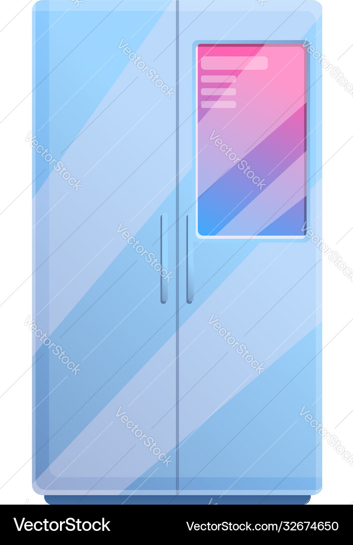 Smart fridge icon cartoon style Royalty Free Vector Image