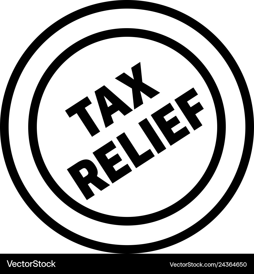 Tax relief stamp on white Royalty Free Vector Image