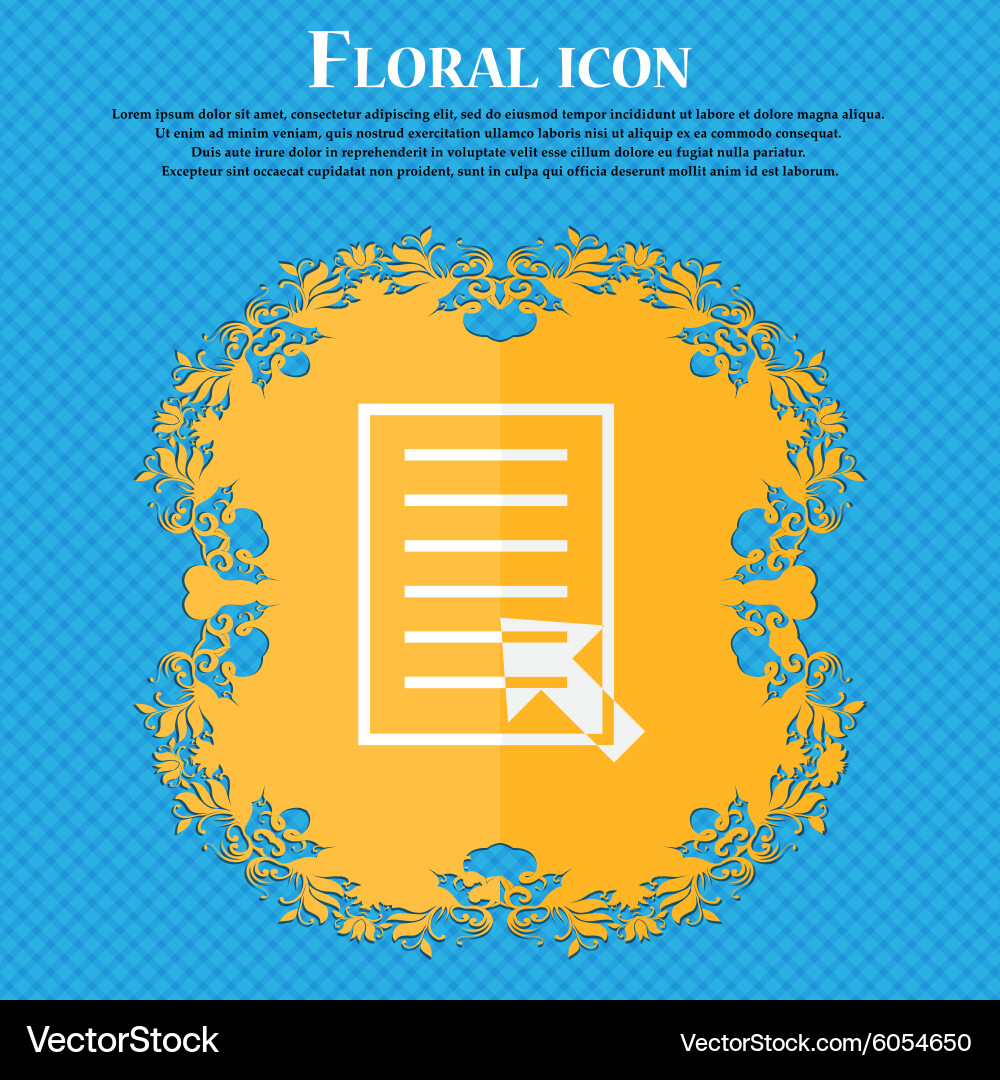 Text file sign icon file document symbol floral Vector Image