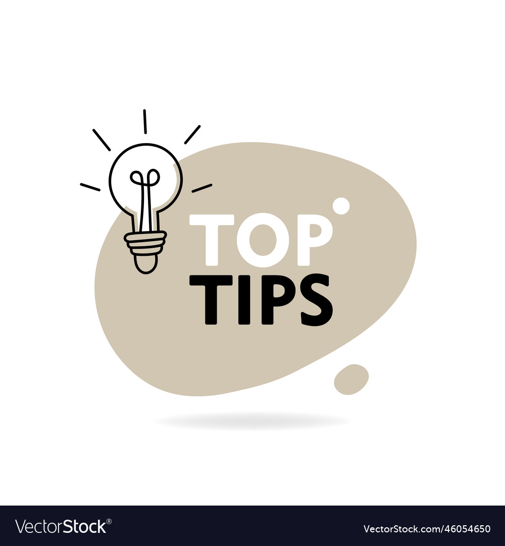 Top tips geometric message bubble with light bulb Vector Image Top tips geometric message bubble with light bulb Vector Image
