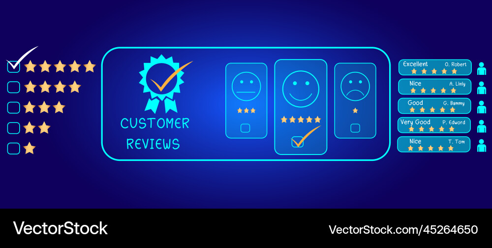 Users rate the service experience in concept Vector Image
