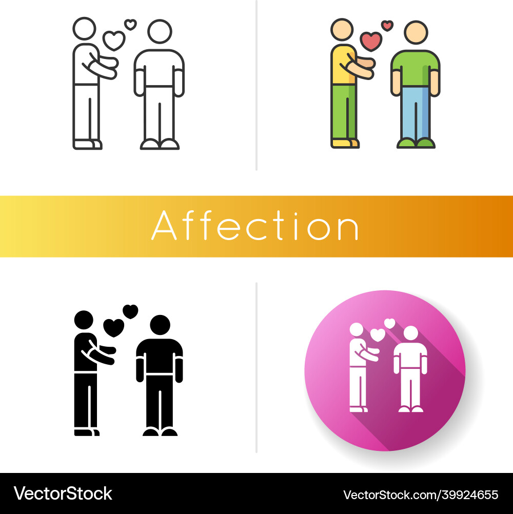Affection icon linear black and rgb color styles Vector Image