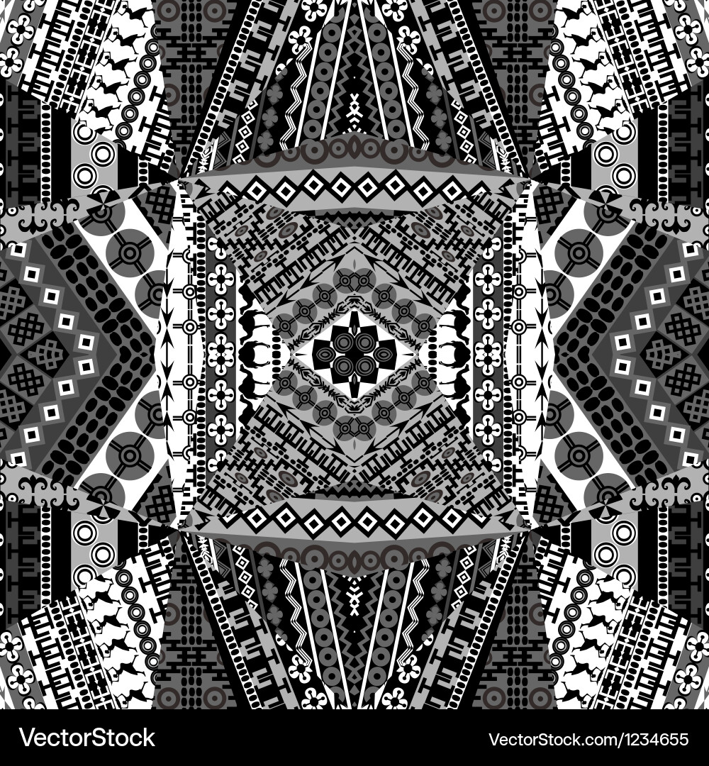 Background with mosaic african black and white Vector Image