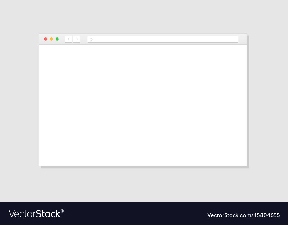 Blank light mode web browser window Royalty Free Vector