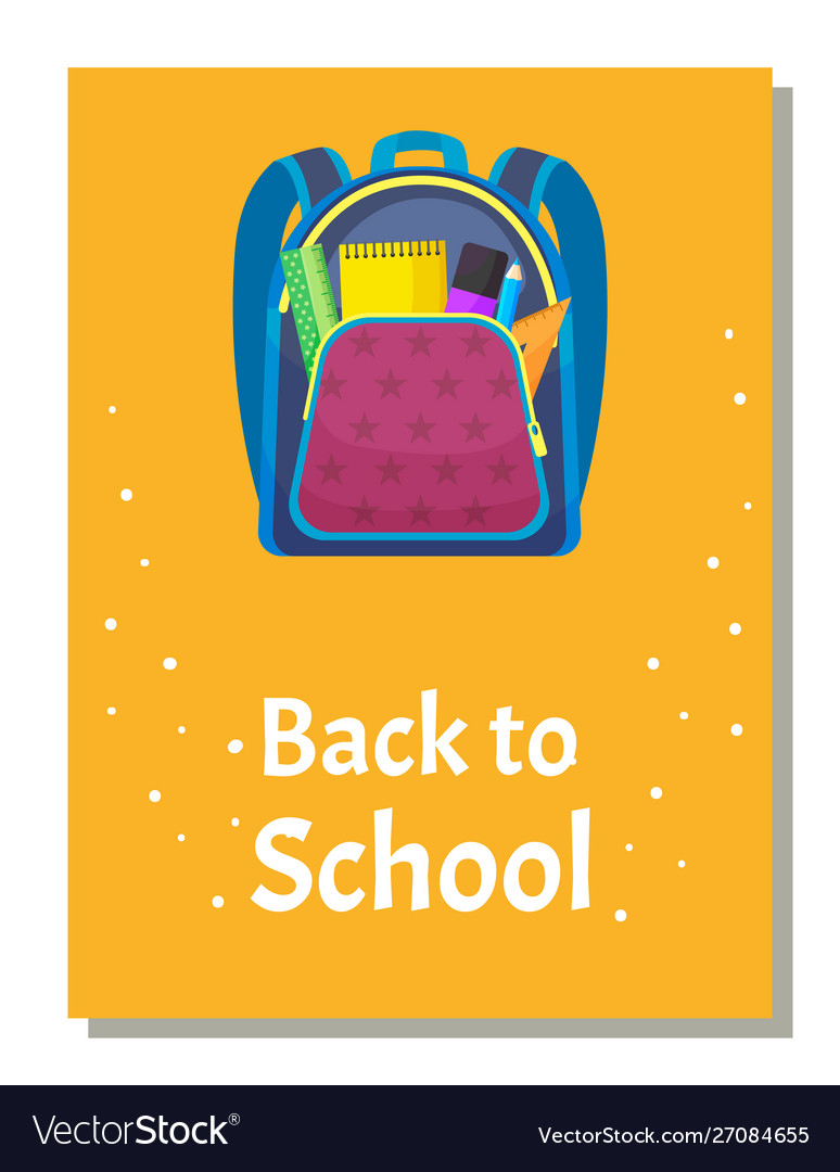 Colored school backpack back Royalty Free Vector Image