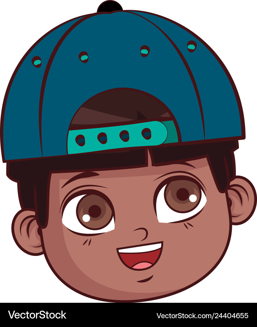 Cute Boy Face Cartoon Royalty Free Vector Image