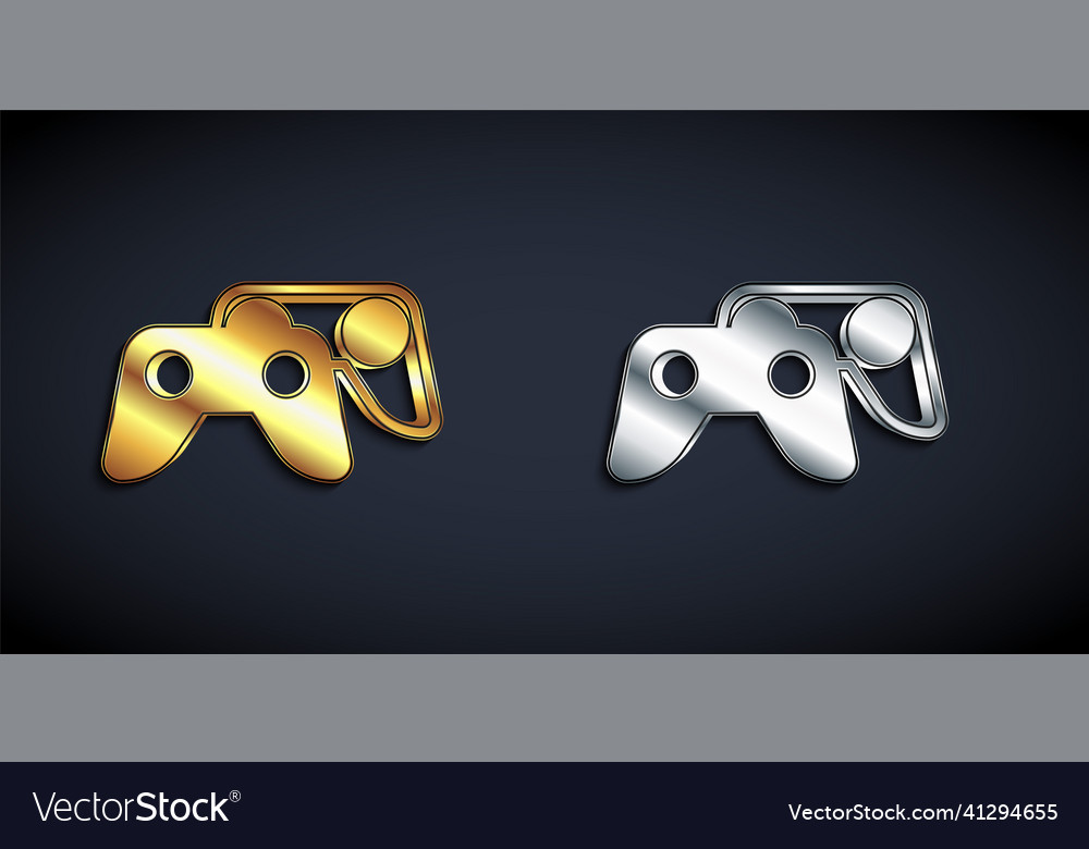 Gold and silver game controller or joystick Vector Image